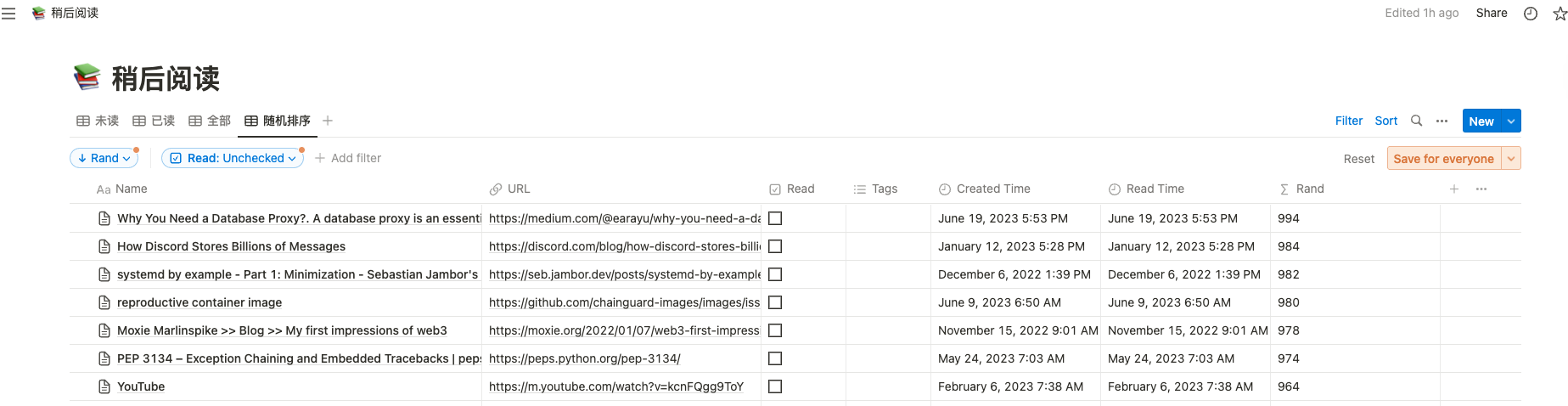 使用 Notion 实现稍后阅读 · Yiran's Blog